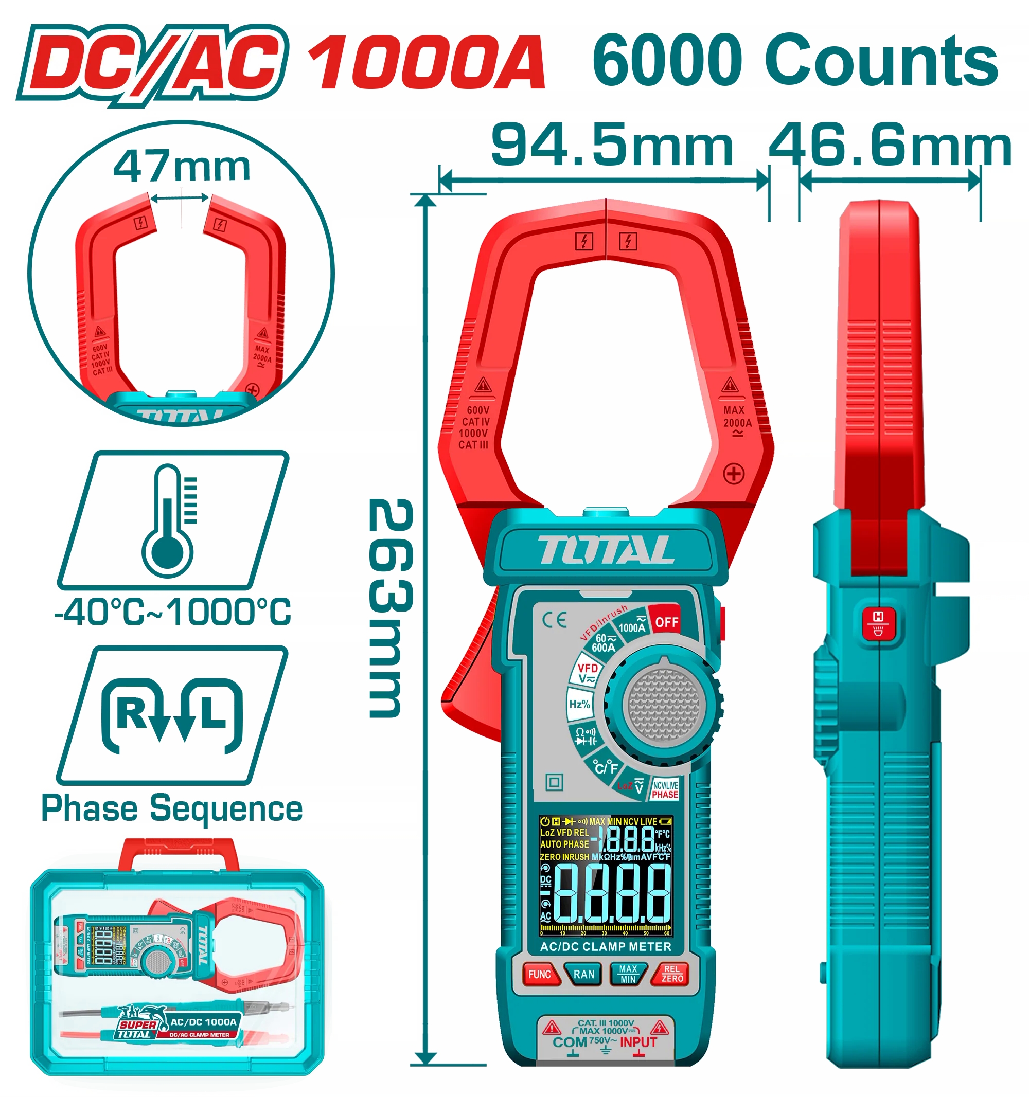 Total DC/AC clamp meter 6000 counts – Prismart Enterprises